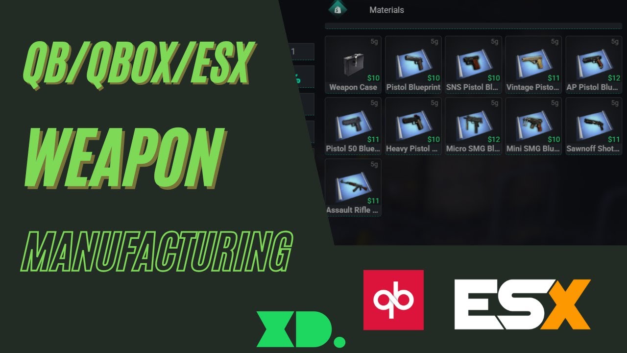 Ultimate Weapon Manufacturing Job for FiveM: ESX, QBCore & Qbox Compatible